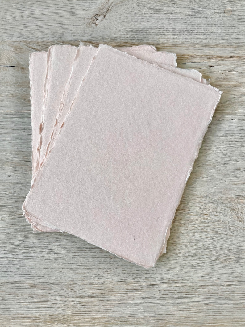 5x7 BLUSH Pink 150gsm Handmade Deckled Edge Cotton Rag - Etsy