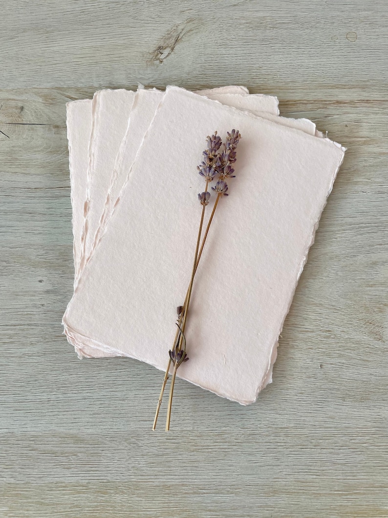 5x7 BLUSH Pink 150gsm Handmade Deckled Edge Cotton Rag - Etsy