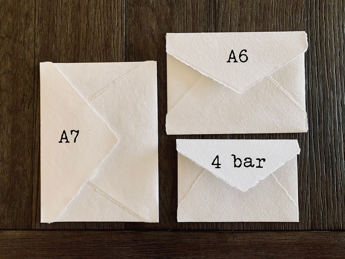 BLUSH 4bar A1 Cotton Envelopes RSVP Envelopes Deckled Edge - Etsy