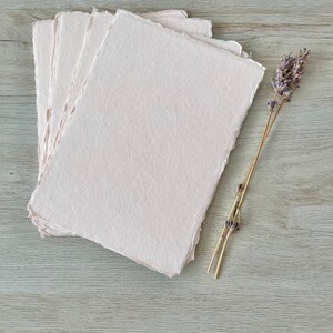 5x7" BLUSH Pink 150gsm Handmade Deckled Edge Cotton Rag Paper Deckle ...
