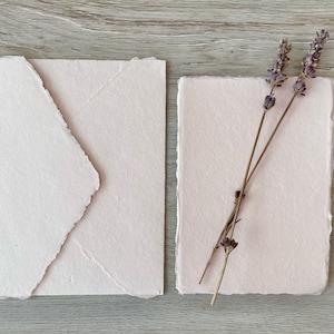 5x7" BLUSH Pink 150gsm Handmade Deckled Edge Cotton Rag Paper Deckle ...