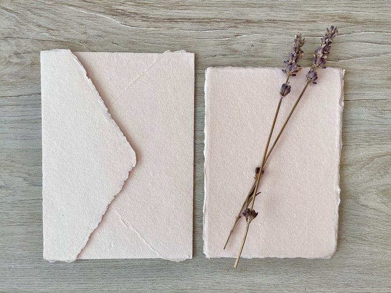 5x7 BLUSH Pink 150gsm Handmade Deckled Edge Cotton Rag - Etsy