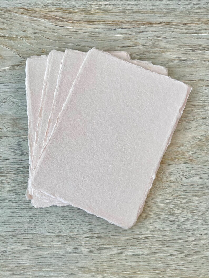 5x7 BLUSH Pink 150gsm Handmade Deckled Edge Cotton Rag - Etsy