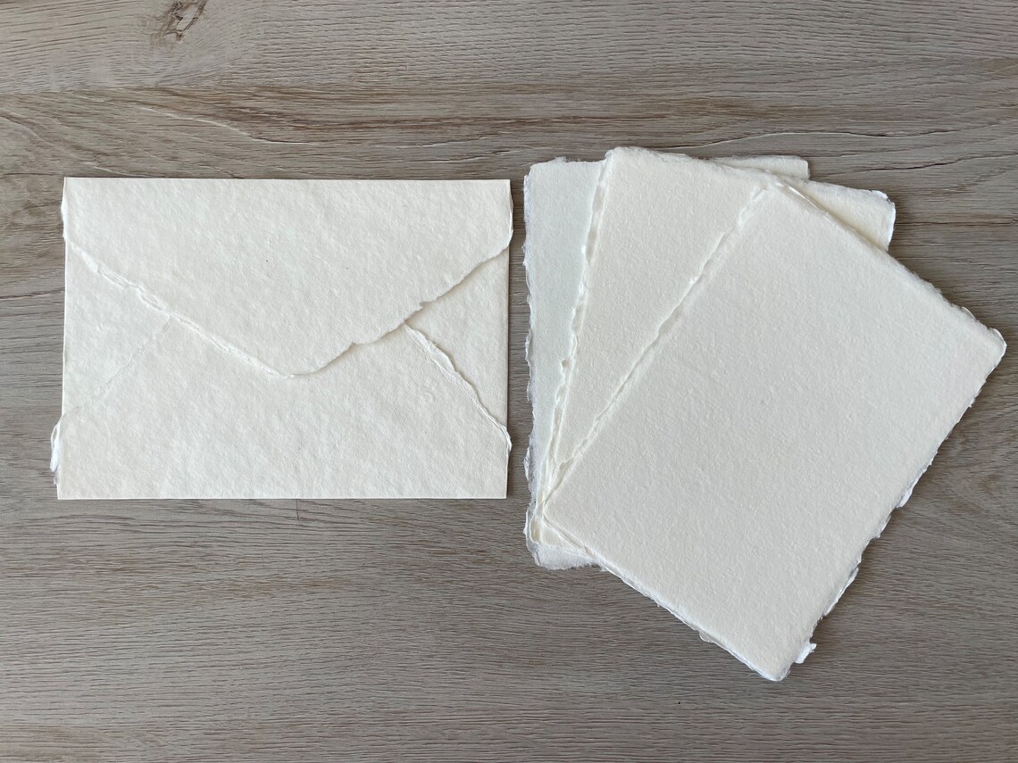 5x7 IVORY 150gsm Handmade Deckled Edge Cotton Rag Paper - Etsy