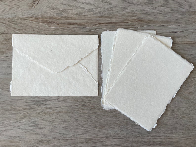 5x7 IVORY 150gsm Handmade Deckled Edge Cotton Rag Paper - Etsy