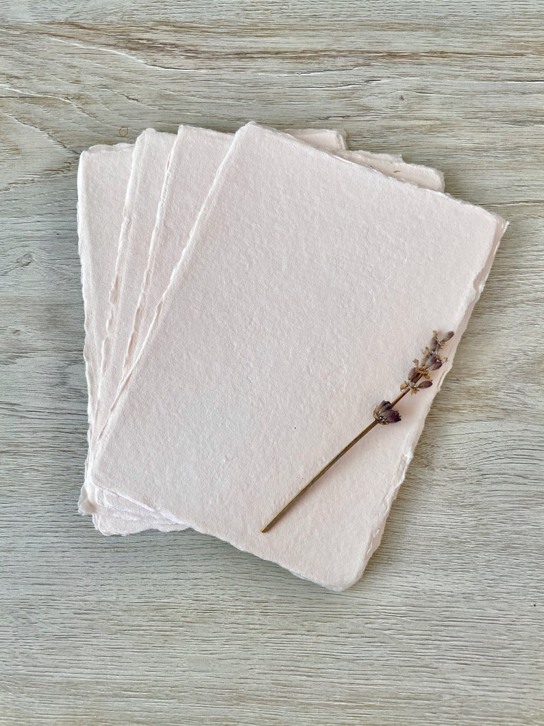 5x7 BLUSH Pink 150gsm Handmade Deckled Edge Cotton Rag - Etsy