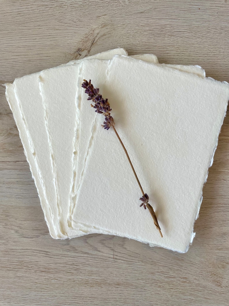5x7 IVORY 150gsm Handmade Deckled Edge Cotton Rag Paper - Etsy