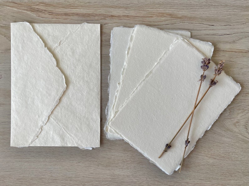IVORY A6 Cotton Handmade Cotton Paper Envelopes for Wedding Invitations ...