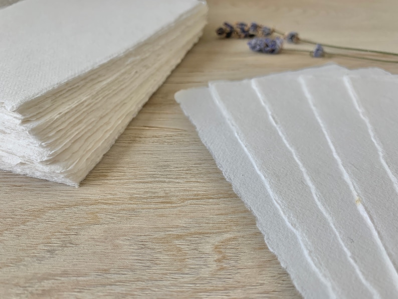 SAMPLE Cotton Paper Handmade Deckled Edge Torn Edge Paper - Etsy