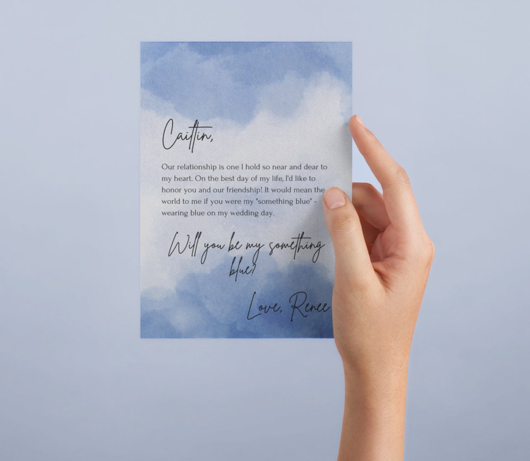 Something Blue Proposal Card, Something in Blue Crew, Will You Be My ...