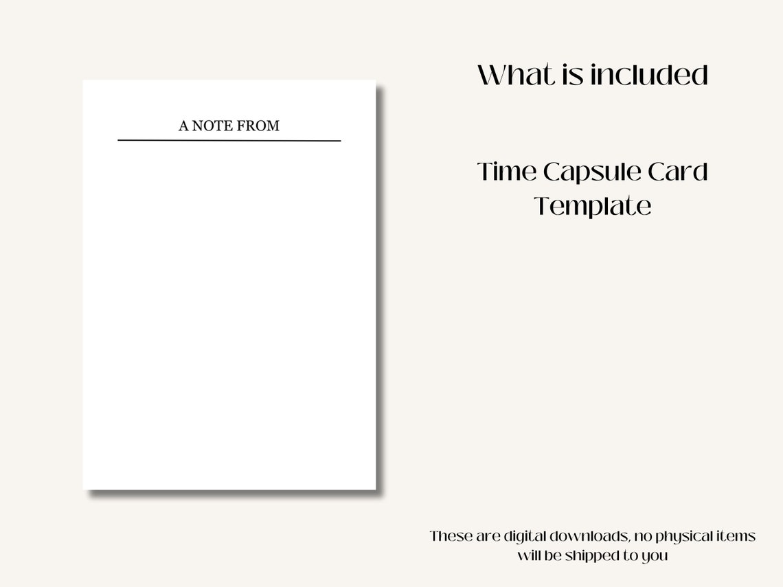 Wedding Time Capsule Card, Wedding Custom Card, Black and White ...