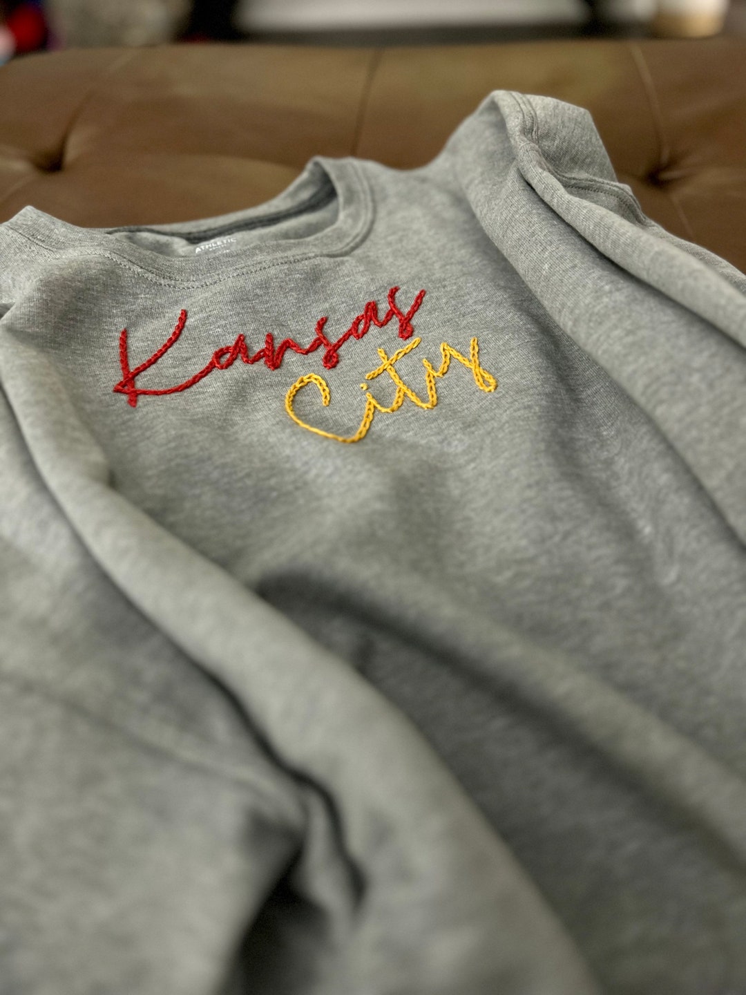 Kansas City Hand-embroidered Sweatshirt - Etsy