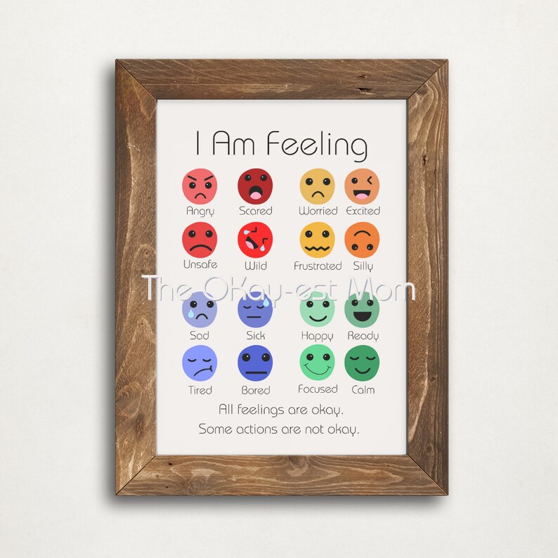 Feelings Chart for Kids/ Check-in Chart for Kids - Etsy