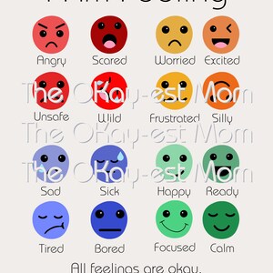 Feelings Chart for Kids/ Check-in Chart for Kids - Etsy