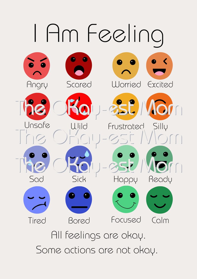 Feelings Chart for Kids/ Check-in Chart for Kids - Etsy