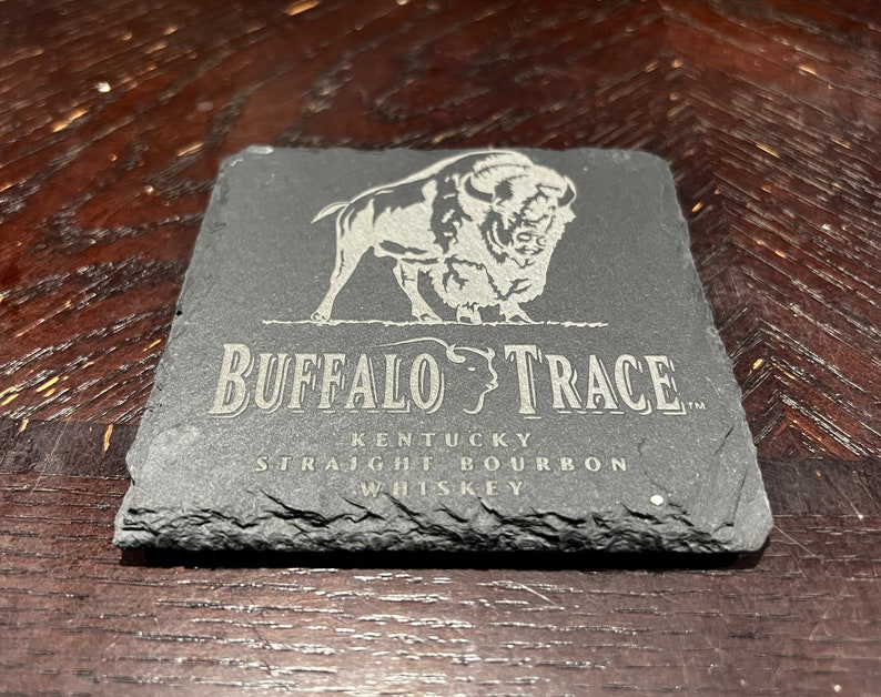 Custom Slate Whiskey Coasters – Set of 4, Personalized Whiskey Brand ...