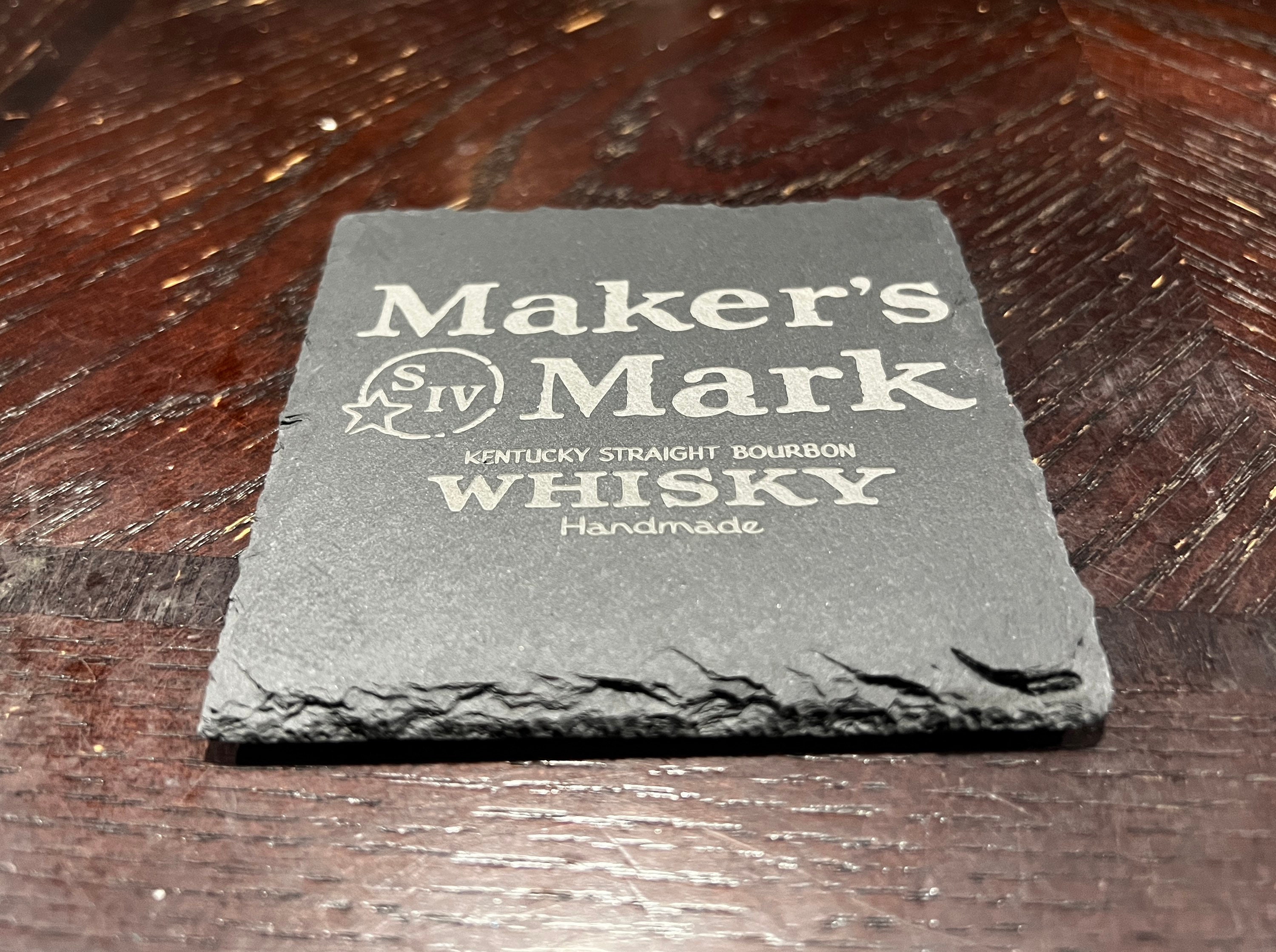 Custom Slate Whiskey Coasters – Set of 4, Personalized Whiskey Brand ...
