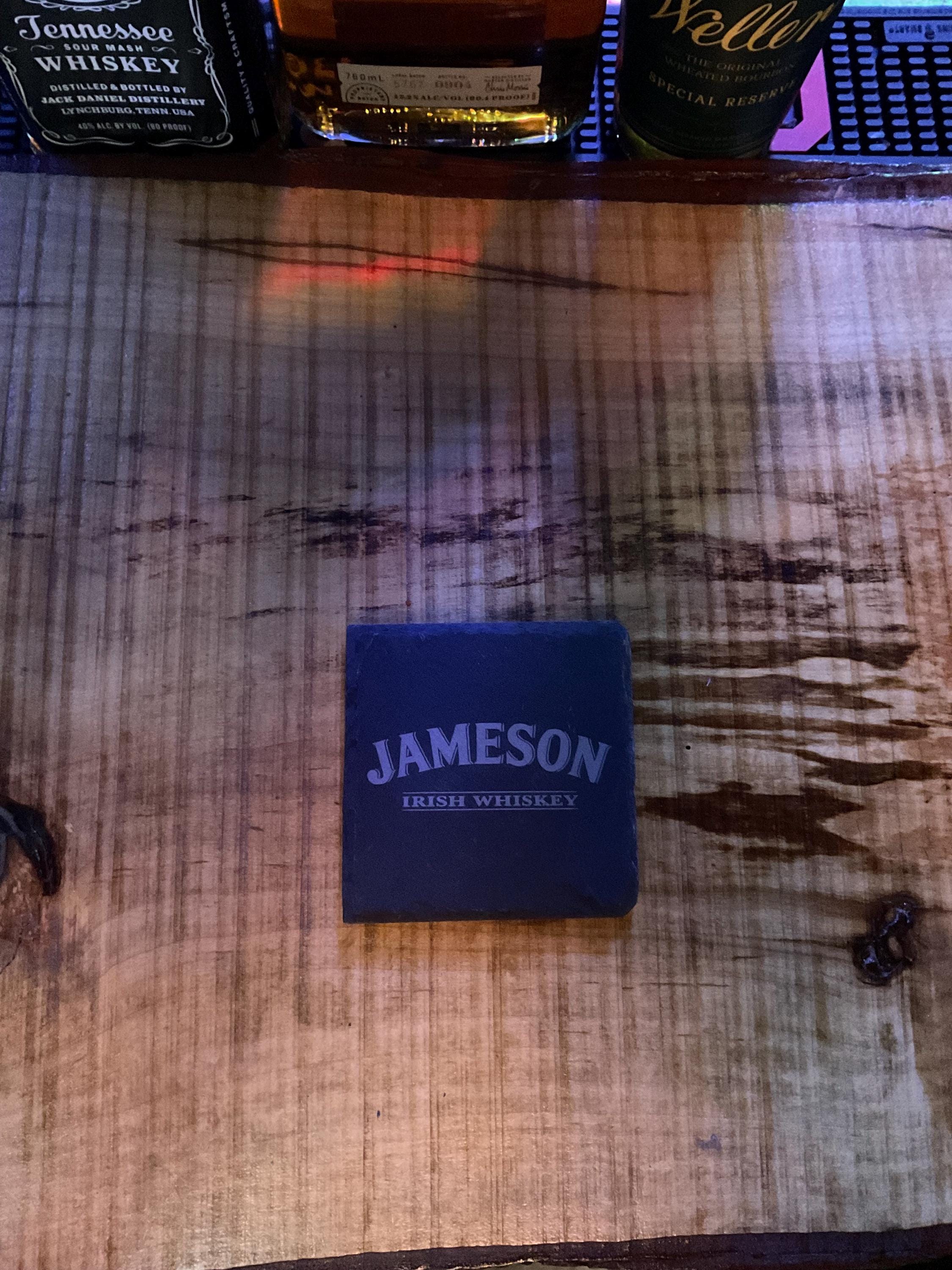 Custom Slate Whiskey Coasters – Set of 4, Personalized Whiskey Brand ...