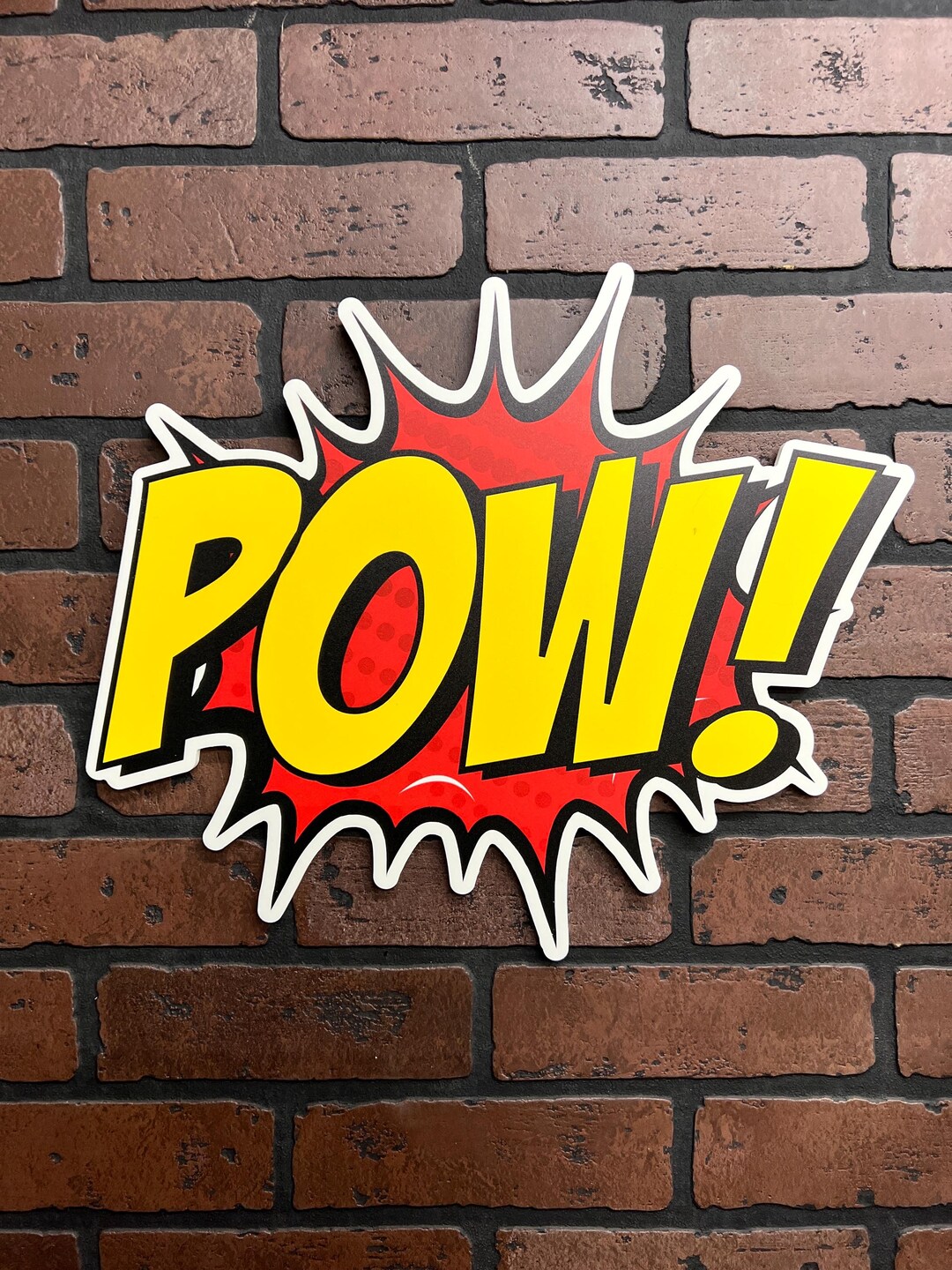 Comic Book POW! Sign – 16” Indoor/outdoor Composite Print, Retro ...