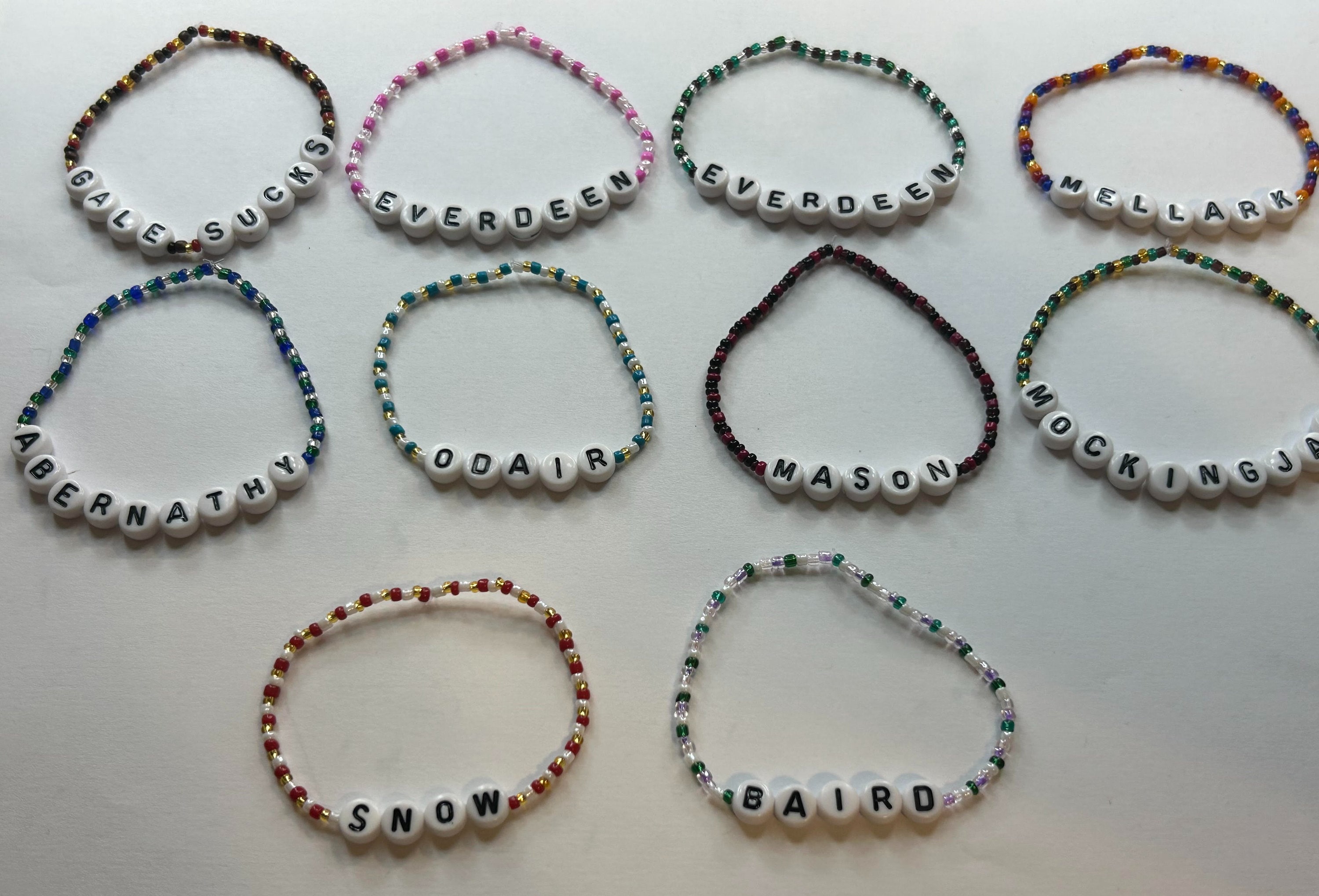 Hunger Games Themed Stackable/friendship Beaded Bracelets - Etsy