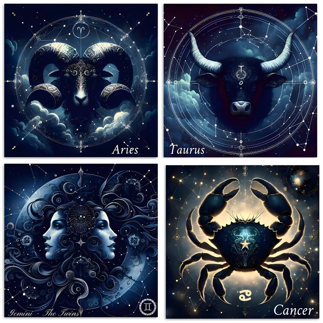 Zodiac - Astrology Gift Cards - All Signs, Matching Set of Cards - Etsy