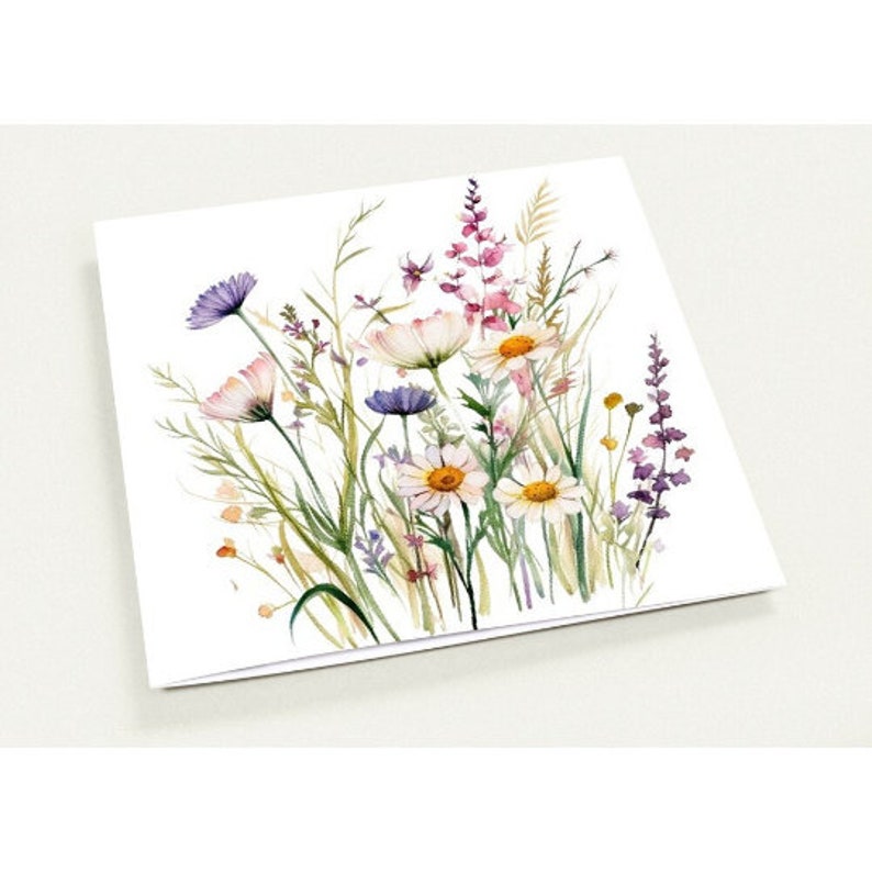 Wildflowers Matching Card Set 3 Pack of Greeting Cards Floral Notecard ...