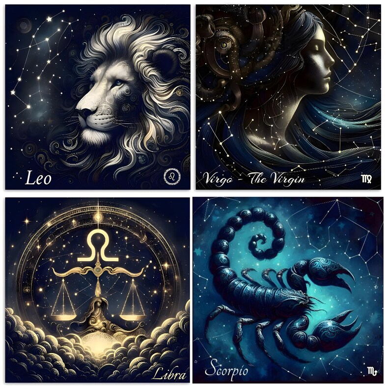 Zodiac - Astrology Gift Cards - All Signs, Matching Set of Cards - Etsy
