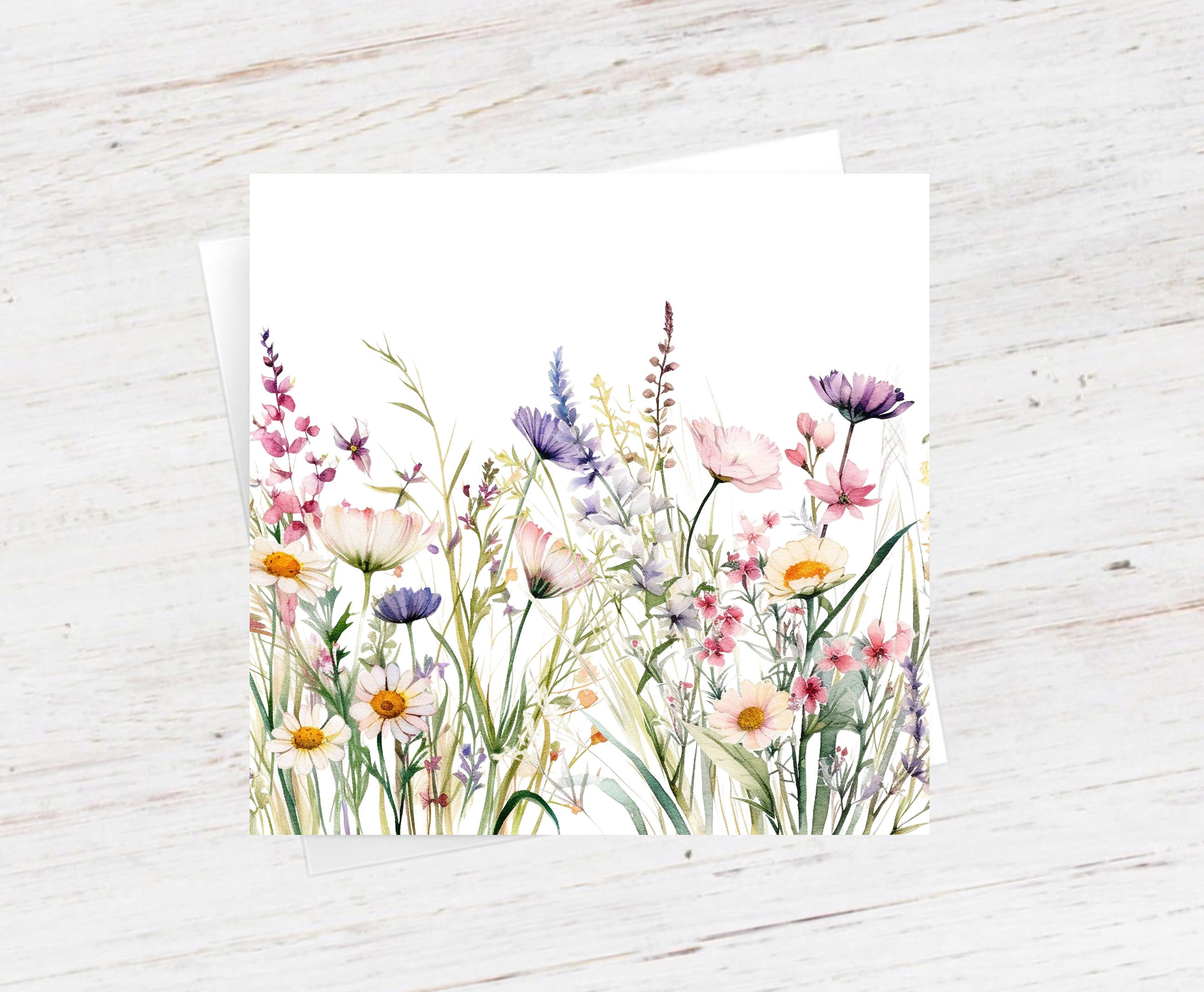 Wildflowers Matching Card Set 3 Pack of Greeting Cards Floral Notecard ...