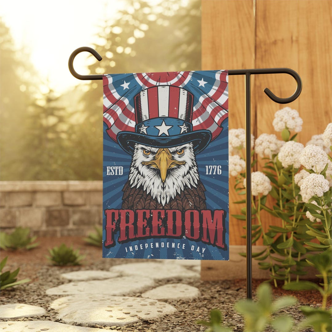 Patriotic Garden Flag - Freedom Eagle Flag, Independence Day Decor, Americana Yard Sign, Outdoor ...