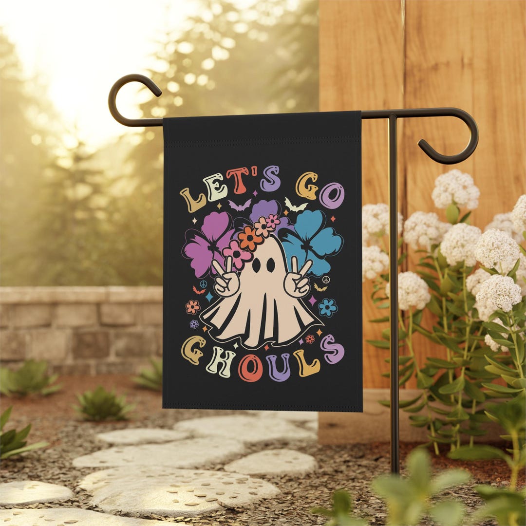 Let's Go Ghouls Halloween Garden Flag: Spooky Outdoor Decor - Etsy