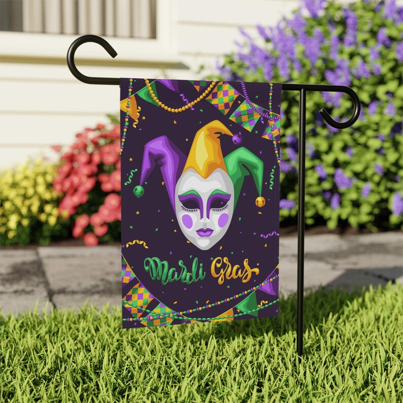 Mardi Gras Garden Flag, Mardi Gras Home Decor, Carnival Season, Mardi ...