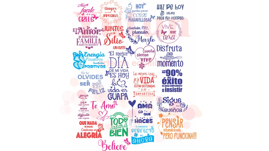 25 FRASES EN SVG - Etsy