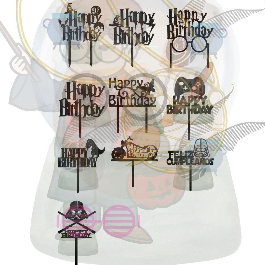 Happy Birthday Topper Cake Fantasy - Etsy