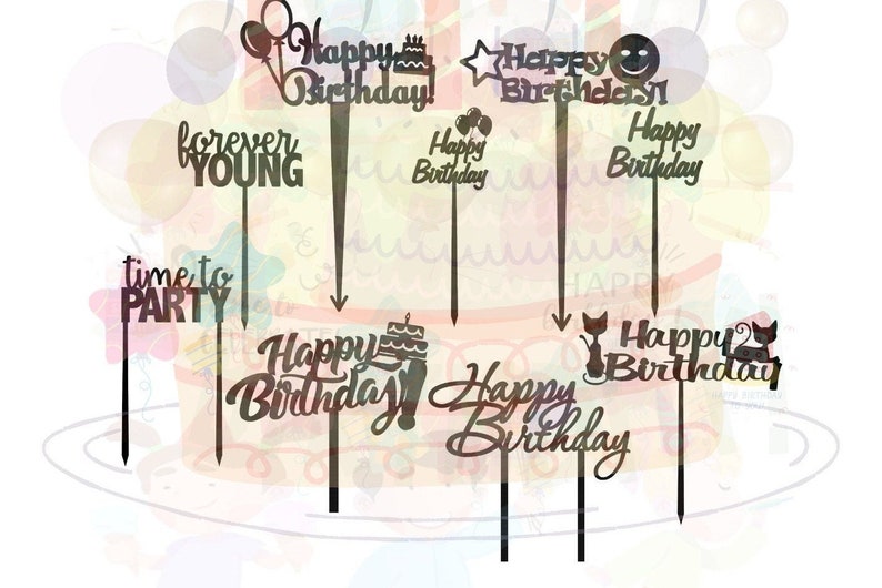 Happy Birthday Topper Cake - Etsy