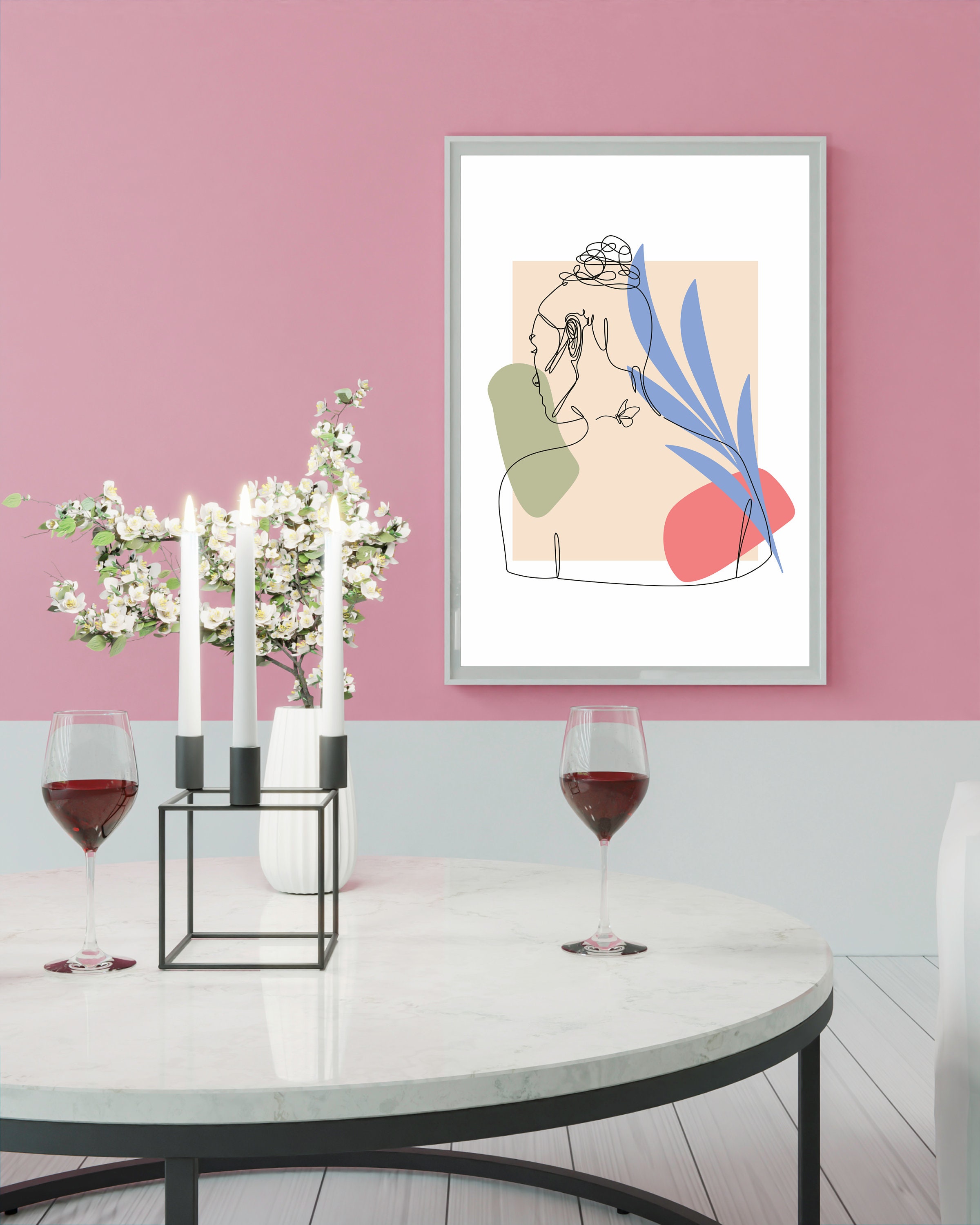 One Line Art Woman Printable Woman Line Art Home Decor One - Etsy