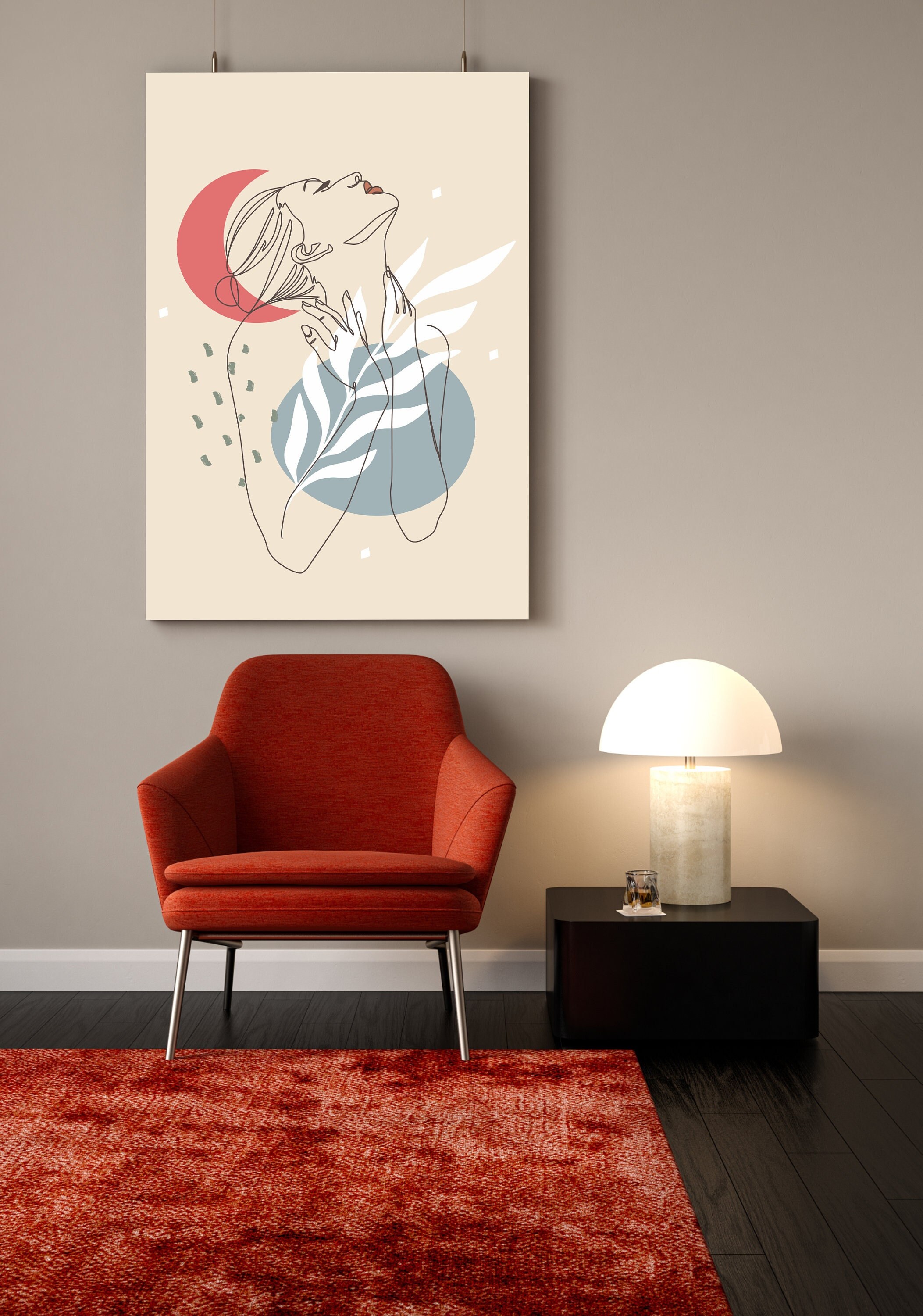 One Line Art Woman Printable Woman Line Art Home Decor One - Etsy