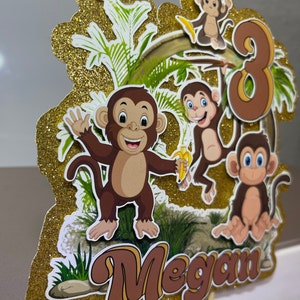 Cute Monkey Cake Toppers, Monkey Party Decoration, Little Monkey Party ...