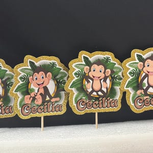 Cute Monkeys Cupcake Toppers, Monkeys Party Decoration, Little Monkeys Party package of 12 - Etsy