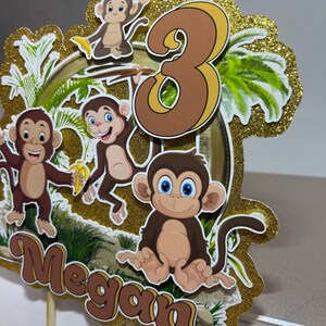 Cute Monkey Cake Toppers, Monkey Party Decoration, Little Monkey Party ...
