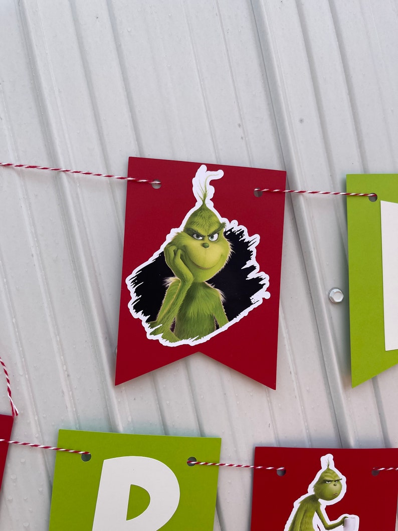 Grinch Happy Birthday Banner - Etsy