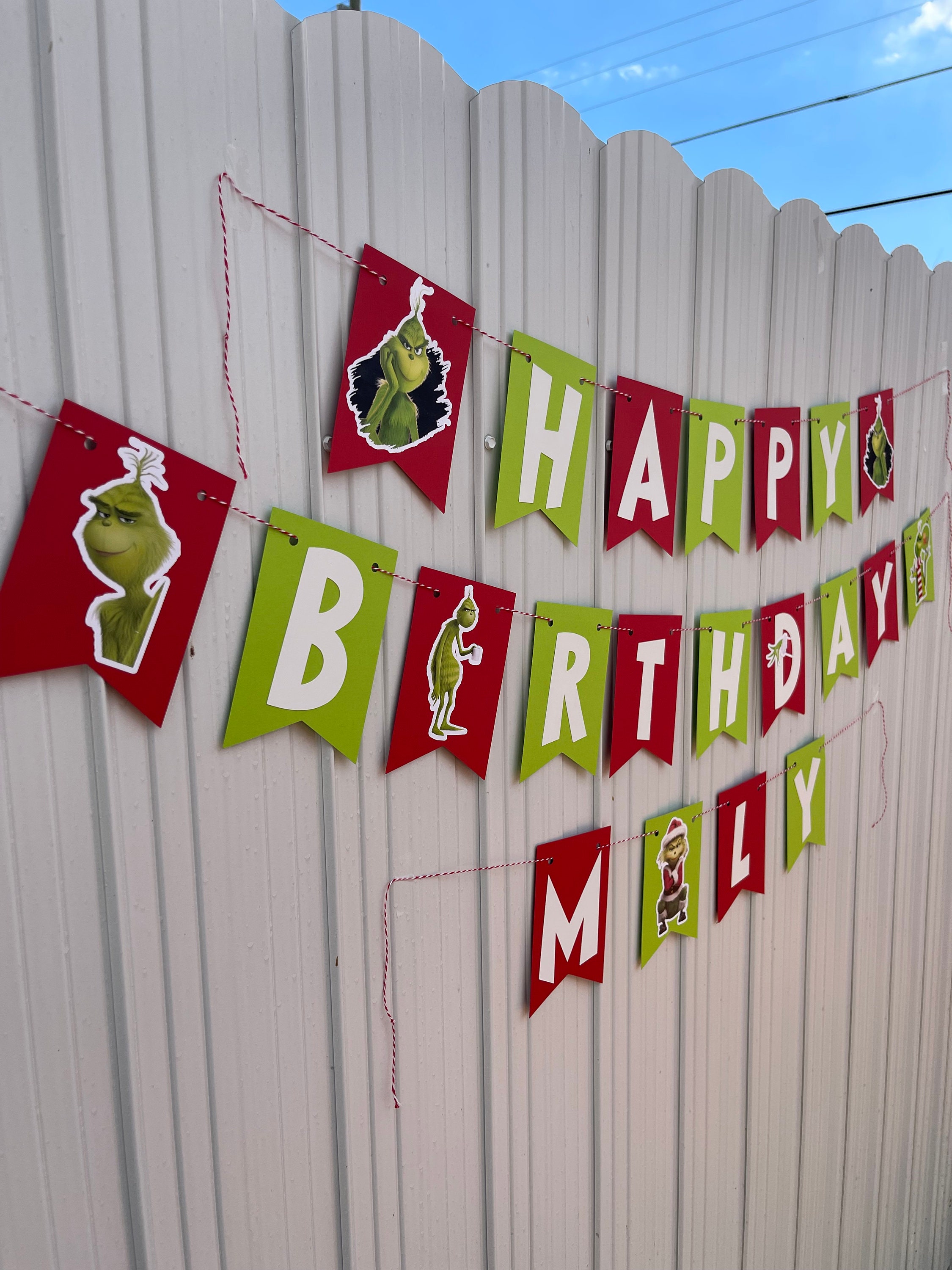 Grinch Happy Birthday Banner - Etsy