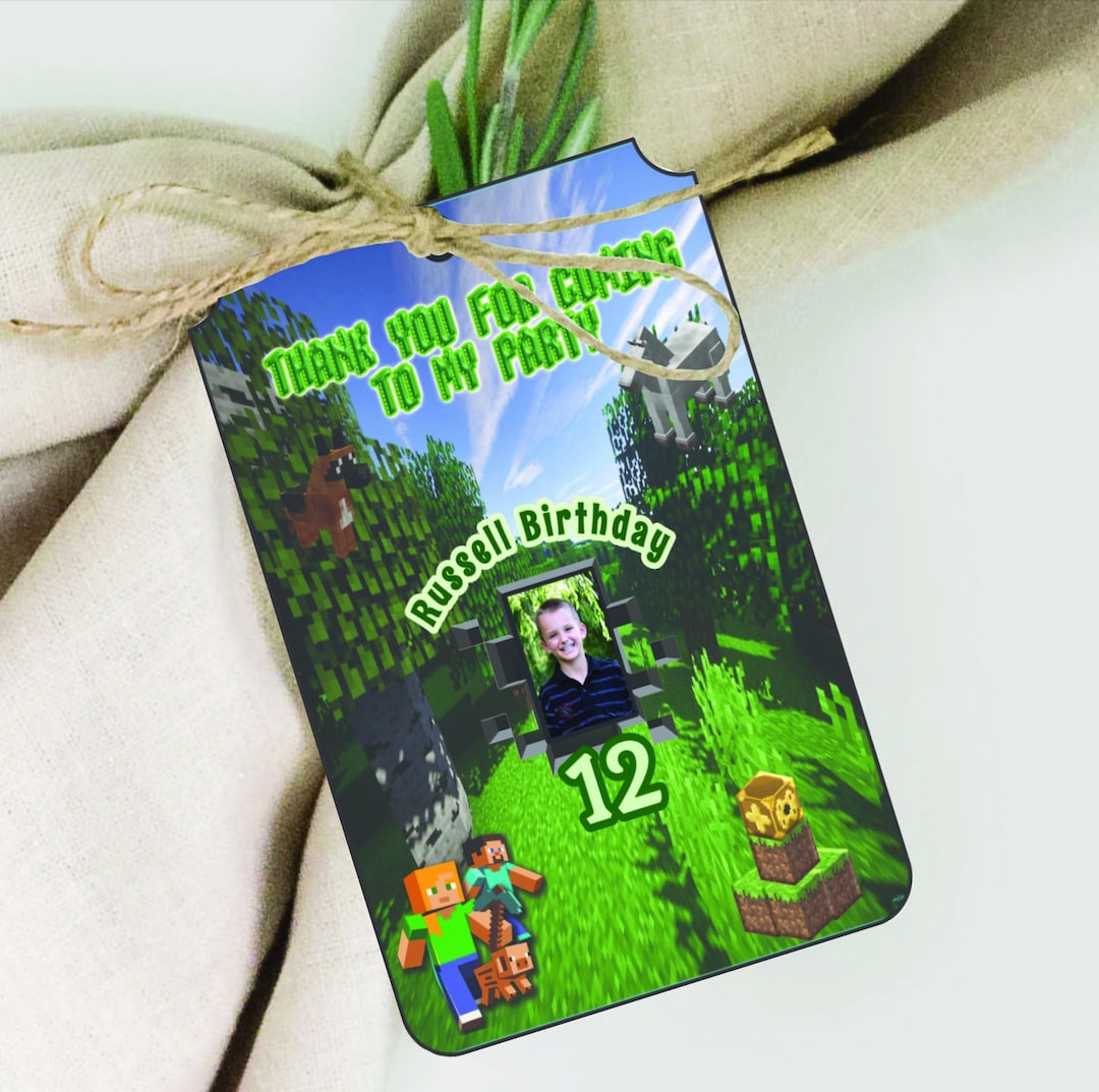 Editable and Printable Gamers Boys Style Minec Thank You Tag, Style ...