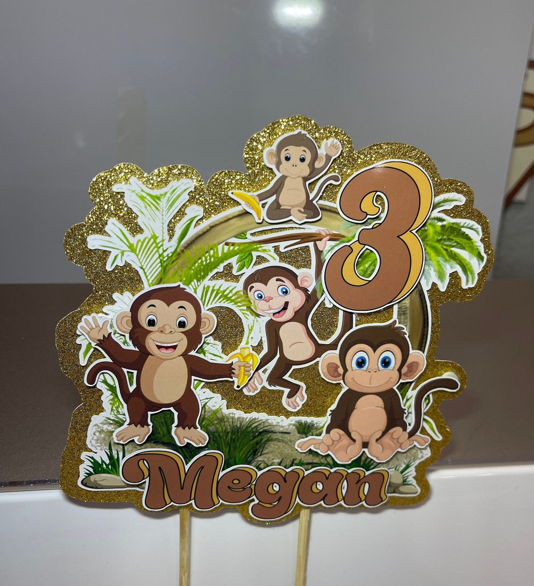 Cute Monkey Cake Toppers, Monkey Party Decoration, Little Monkey Party ...