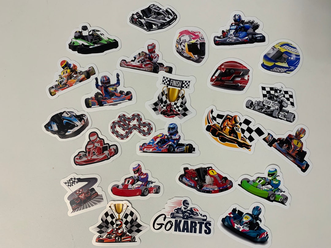 Go Kart Stickers Package, Aesthetic Gifts for Kid's Party, Vinyl ...
