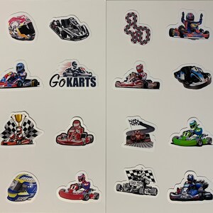 Go Kart Stickers Package, Aesthetic Gifts for Kid's Party, Vinyl ...