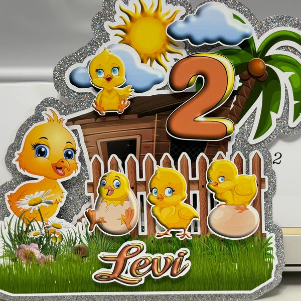 Cute Chicken Cake Topper - Etsy
