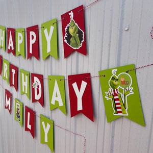 Grinch Happy Birthday Banner - Etsy