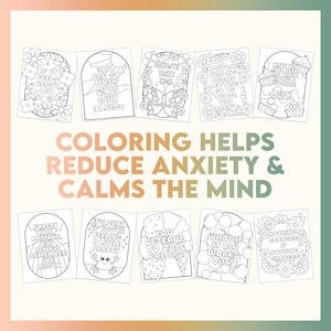 Anxiety Relief Coloring Pages: Mental Wellness Art (digital Download ...