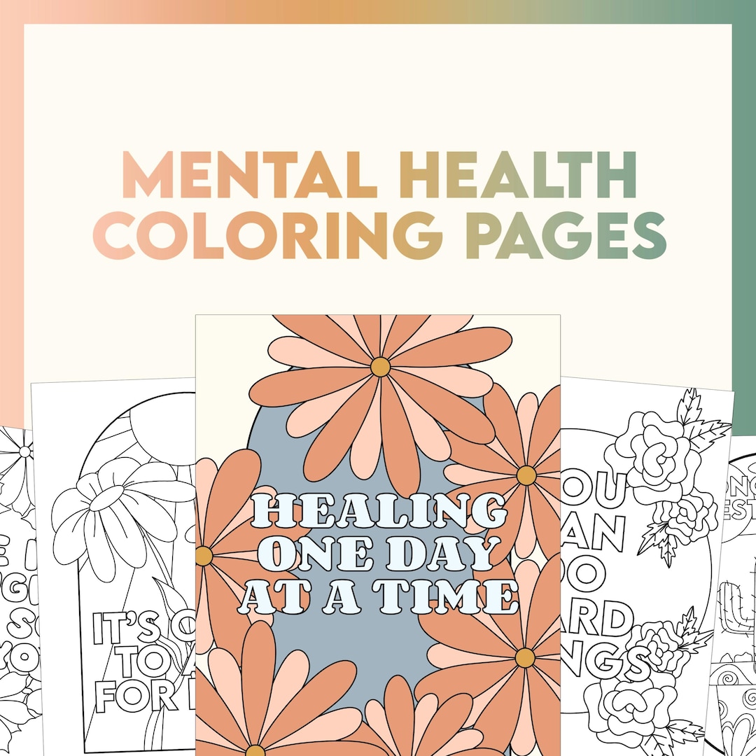 Mental Health Coloring Pages: Set #9, Anxiety & Stress Relief (digital ...