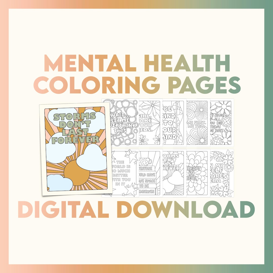 Set #10, Depression and Anxiety Relief for Teens and Adults, Coloring ...